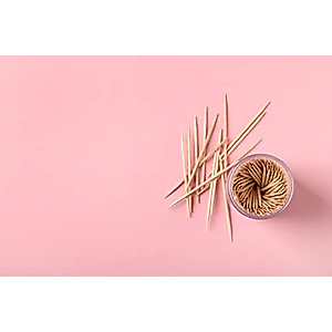 DecorRack 400 Toothpicks 100% Natural Bamboo picks with 2 Reusable Toothpick Holders, BBQ, Holding Small Appetizers, Cocktails, and Crafts, Teeth Cleaning