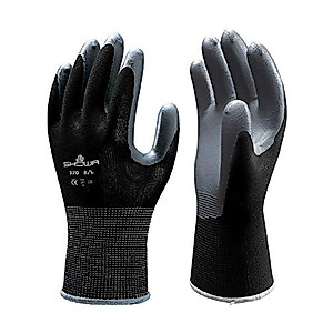 24 Pair - Showa Atlas 370 Black Work Gloves Size Medium 370BM-07 (2 Dozen)