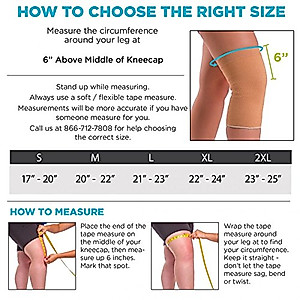 BraceAbility Elastic Slip-on Knee Sleeve | Cotton Fabric Knee Pain Compression Bandage for Stretchy, Lightweight & Comfortable Support (Medium)