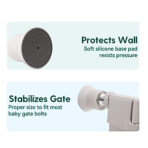 Babelio Baby Gate Extender Wall Protector, Extends 1-3.3 inches Pet & Dog Safety Gates, 4 Pack Pressure Mounted Gates Extension Kit, Work on Doorways, Stairs and Hallways (White)