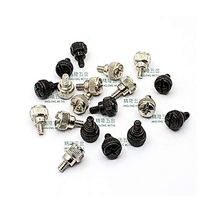 10Pcs 6#-32x5 Thread Teeth for Computer PC Case Cooling Fan Toolless Adjustment Screw Thumbscrews Thumb Screw M3.5 - (Black 10pcs) SCRW-127868