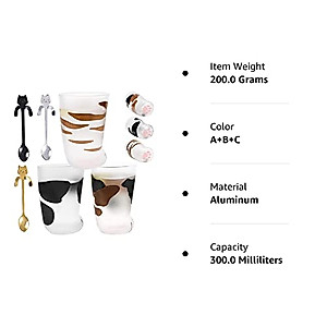 Asionper Novelty Cat Claw Cup, Cat Paw Frosted Cup for Kids, Glass Cups for Personality Breakfast Milk, Cute Claw Print Mug for Men and Women Couples Household Valentine's Day Gift