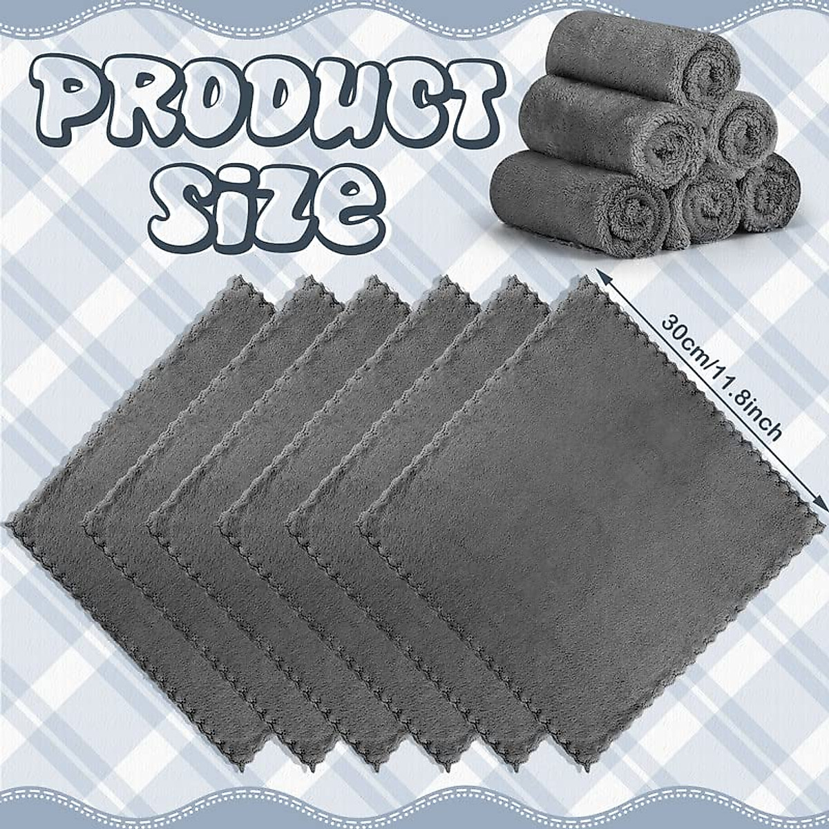 Newwiee 24 Pcs Guinea Pigs Blankets Bunk Pet Microfiber Coral Fleece Cage Liners Absorbent Guinea Pig Bedding Accessories Small Animal Mat Towels for Dog Cat(11.8 x 11.8 Inch,Gray)