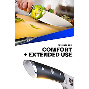 Dalstrong Chef Knife - 10 inch - Gladiator Series Elite - Forged High Carbon German Steel - Razor Sharp Kitchen Knife - Full Tang - Black G10 Handle - Sheath Included - Chef's Knife - NSF Certified