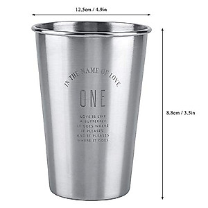 Stainless Steel Bottle, Stainless Steel Mug 4.9 * 3.5In Mug, Stainless Steel Measuring Cup Stainless Steel Cups for Drinks Coffee Water