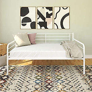 DHP Metal Daybed Frame, Twin Size Furniture, White
