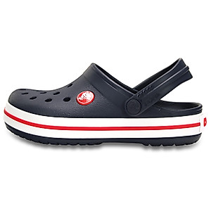 Crocs Unisex-Child Crocband Clogs (Little Kid/Big Kid), Navy/Red, 2 Little Kid