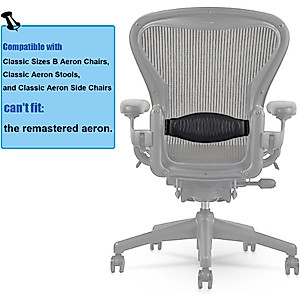 Lumbar Support Pad Replacement for Herman Miller Classic Aeron Chair - Size B: Medium,Black