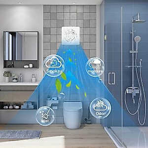 Fanspex 6-in Window Exhaust Fan for Bathroom, 17W Wall Mount Small Ventilation Fan for Kitchen Garage, 40dB Low Noise, 90CFM Air-flow, 5 ft Long Cord