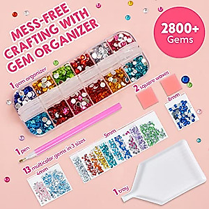 Gem Art, Kids Diamond Painting Kit with Big 5D Gem, Arts and Crafts for Girls Ages 4-12, Gem Craft Activities Kits, Premium Diamond Art Gift Ideas for Girls Crafts Ages 4, 5, 6, 7, 8, 9, 10, 11, 12