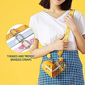 Love Storage Cup Heart Water Bottle-Shaped Cup Heart Shape Convertible Water Bottle, Plastic Portable Drinking Bottle for Girl Boy, Creative Frosted Water Sport Bottle, Rope Travel Cup Gift (Yellow)