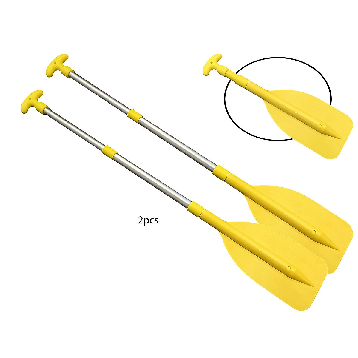 Pactrade Marine 2 of Marine Kayak Canoe Raft Jet Ski Yellow Telescopic Aluminum Oar Paddle