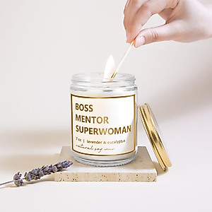 Boss Day Gifts for Women, Best Boss Lady Gifts for Women - Lavender Scented Candle, Boss Retirement Gifts, Christmas Farewell Retirement Gifts for Boss Women