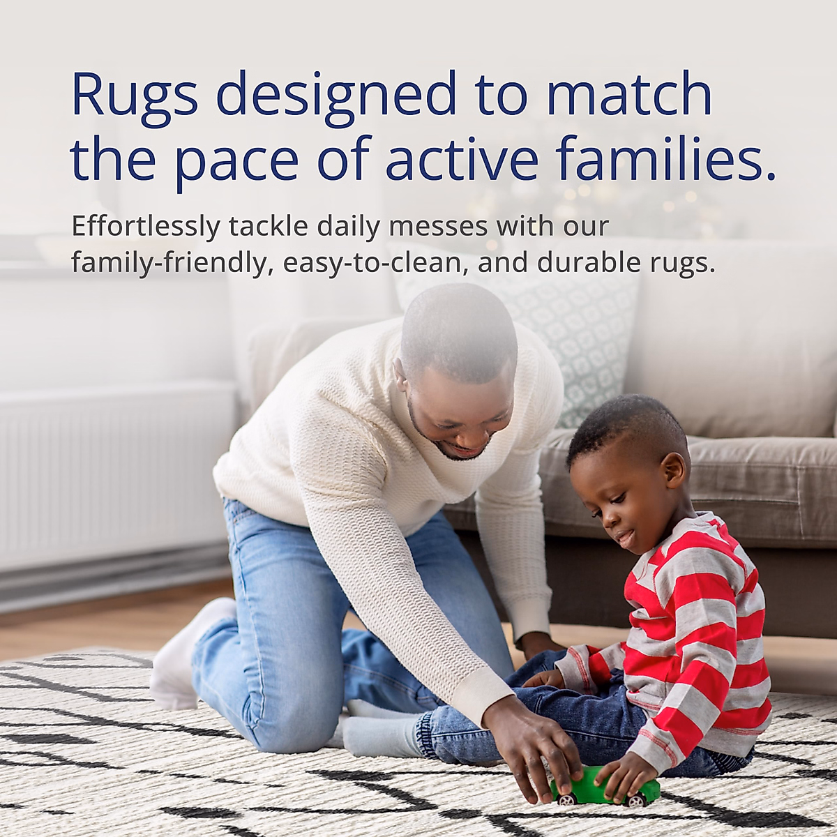 Abani Viva Cream Black Area Rug - 8 x 10 - for Living Room, Bedroom, Dining - Modern Moroccan Tribal Design - Soft, Durable, and Easy to Clean