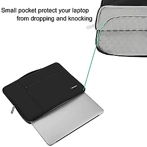 MOSISO Laptop Sleeve Compatible with MacBook Air/Pro, 13-13.3 inch Notebook, Compatible with MacBook Pro 14 inch M3 M2 M1 Chip Pro Max 2024-2021, Polyester Multifunctional Briefcase Bag, Black