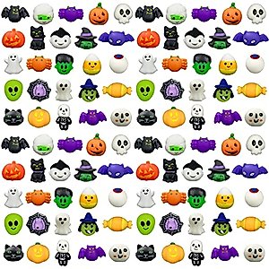 Anditoy 100 PCS Halloween Mochi Squishy Toys Squishies Halloween Toys for Kids Girls Boys Halloween Party Favors Halloween Treat Bags Gifts