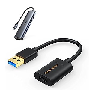 Bundle-2 Items: USB 3.1 USB C to USB Adapter Cable 5Gbps, 7-in-1 USB-C Hub Multiport Adapter 5Gbps Date Ports