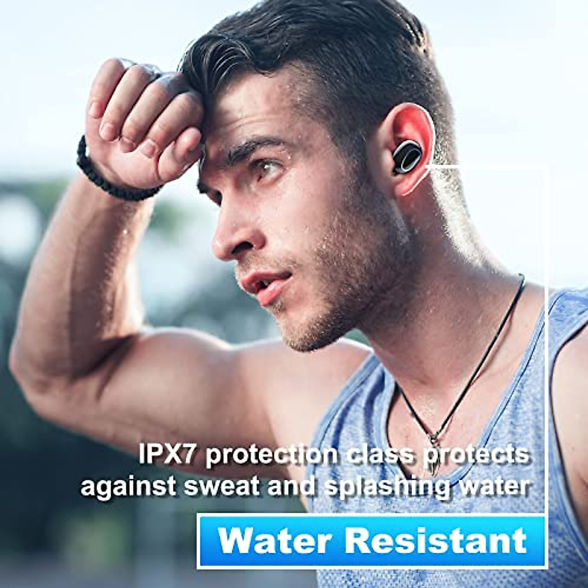 Wireless Earbuds Bluetooth Wireless Ear buds with HD Noise Cancelling Mic, HiFi Stereo Bass Sound Headphones with LED Charging Case, Touch Control Smallest In Ear Earphones for Sport/Work/Travel Black