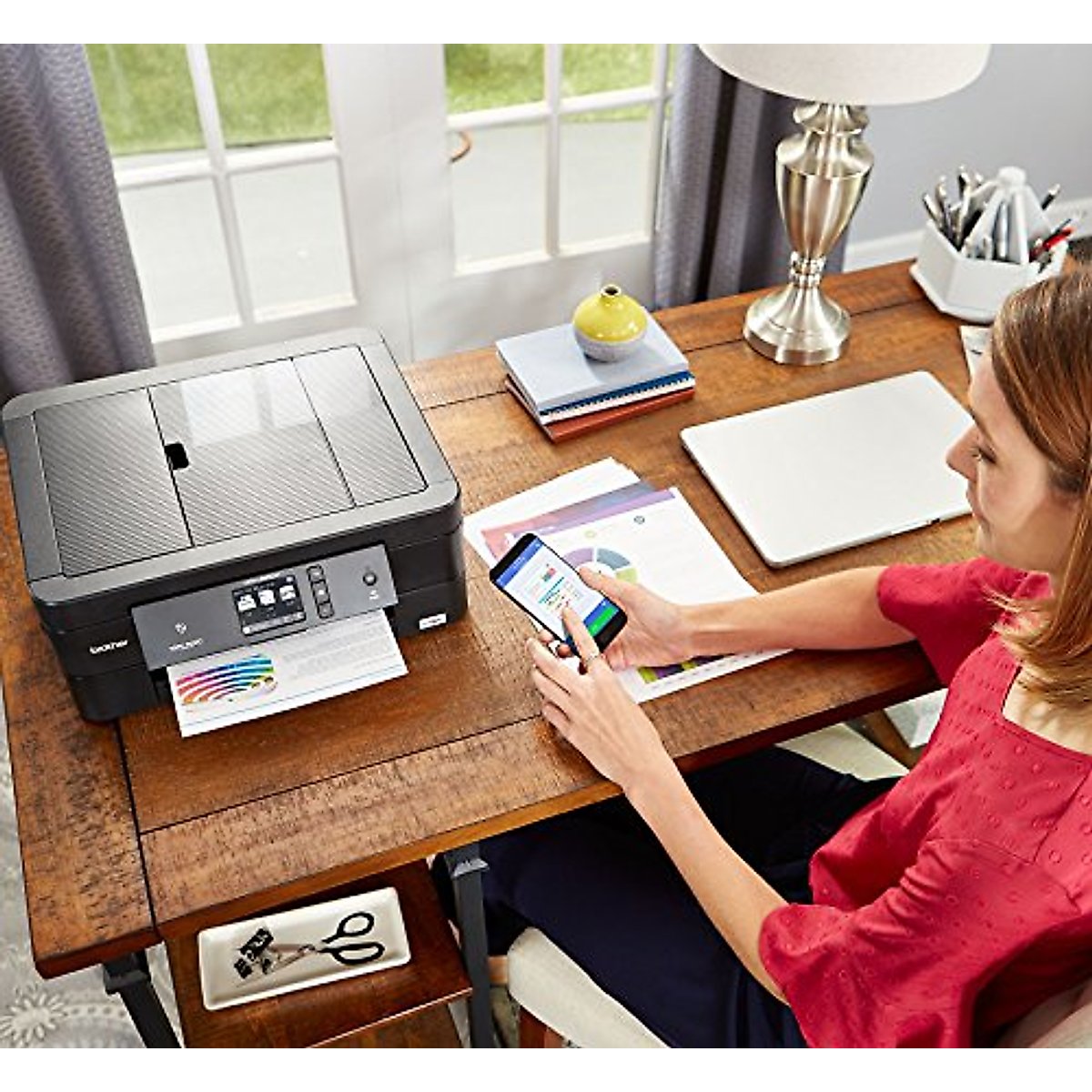 Brother Wireless All-in-One Inkjet Printer, MFC-J895DW, Multi-function Color Printer, Duplex Printing, NFC One Touch to Connect Mobile Printing, Amazon Dash Replenishment Enabled, Black, Standard