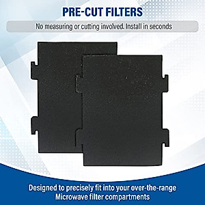 Replacement Air Filters for Microwave Oven – 2 Pack Activated Charcoal Filters Compatible with Kitchen Aid and Whirlpool Over The Range Microwave Hood Models