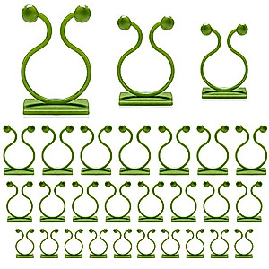 110Pcs Wall Plants Climber Vine Sticky Wall Clips Green 3 Different Size Wall Fixture Clips | Plant Fixture Cable Clips Self-Adhesive Plant Clips Fixing Hook Wall Vine Supports Traction Wall Clip