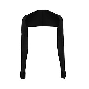 Women Cooling Shawl Arm Sleeve with Finger Hole, Comfortable & Breathable, Anti-UV, Ladies Sun Protection Cooler Shrug (Black)
