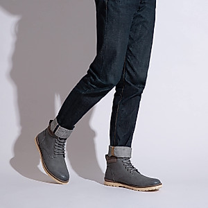 Vostey Men's Hiking Boots Waterproof Casual Chukka Boots for Men(BMY670B Grey 9)