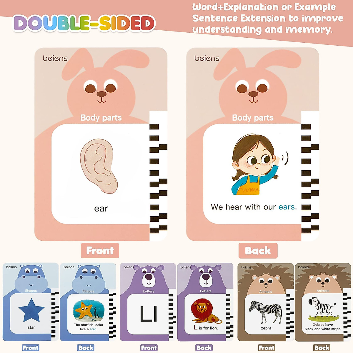 beiens Toddler Toys - Talking Flash Cards for Toddlers 2 3 4 5 6 Year Old with 240 Sight Words - Speech Therapy Autism Sensory Toys for Autistic Children - ABC Learning Educational Montessori Toys