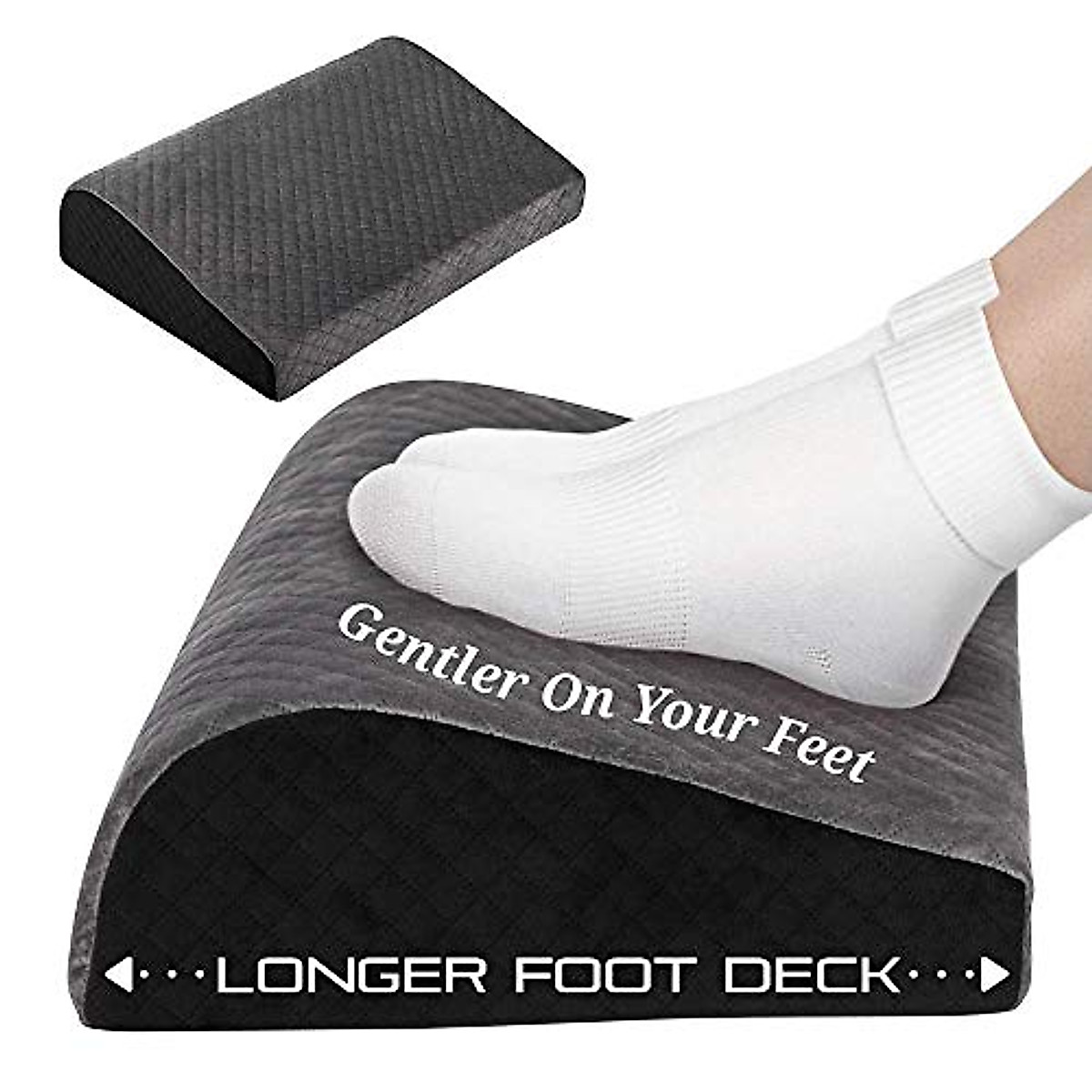 Kölbs Office Foot Rest Under Desk - Plush Velvet and Memory Foam - Longer Footrest For Added Comfort, Foot Stool Desk Accessories Teardrop Ergonomic Design Work From Home, Pc Gaming, Office, Knee Pain