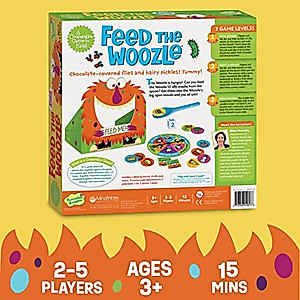 Peaceable Kingdom Feed The Woozle Cooperative Game for 2 to 5 Kids Ages 3+ - Learn Social Skills While Completing Physical Challenges