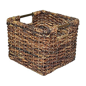 Wicker Small Milk Crate Dark Brown 8"x10" - Threshold
