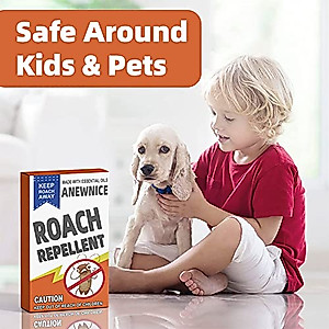 ANEWNICE Roach Repellent, Cockroach Repellent, Roach Repeller for Indoor and Outdoor Use,Ultra-Pure Peppermint Oil- for Cockroach, Ants,Mice and More,Roach Control, Safe Around Pet & Plant - 8 Count