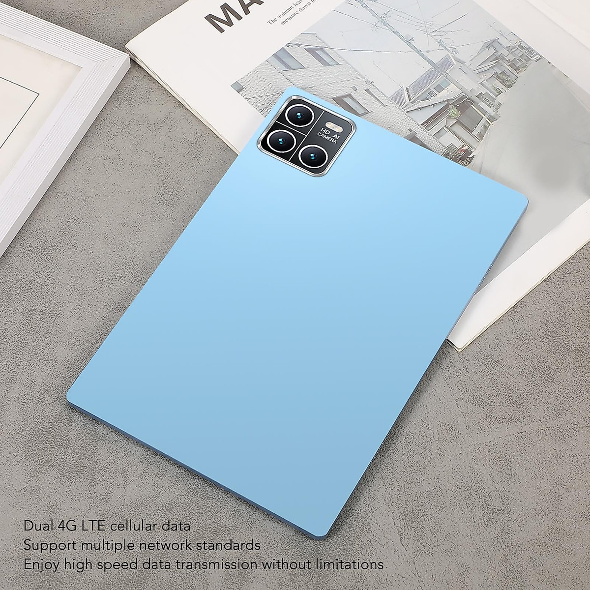 Gugxiom 10.1 Inch Android Tablet, M10, 8GB RAM 128GB ROM Android 11 Tablet, 10.1 inch IPS HD Display, GPS, FM, WiFi,Suitable for Study Work Game (Blue)