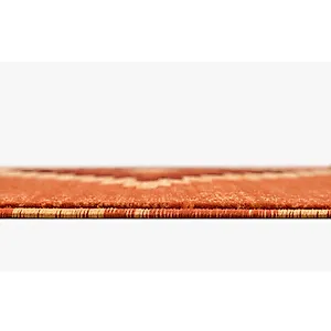 YHSF South West Native American Area Rug - Easy Clean, Thick, Soft, Durable Native Tribal American Indian Inspired Rug for Bedroom/Living Room/Hallways and More - Rust, 5 Feet x 7 Feet