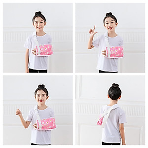 Ledhlth Chrysanthemum Kids Arm Sling for Girls Pink Toddler Shoulder Sling for Shoulder Injury Children Elbow Sling for Broken Arm Padiatric Wrist Sling for Broken Collarbone (Kids S)
