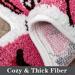 ZSCYD-yingda1992 Tiger Shaped Rug Animals Bath Mat Rug Non-Slip Bathroom Door Mat for Bedroom Kitchen Cartoon Area Rug for Tub Soft Bathmat Home Decor Pink+Brown