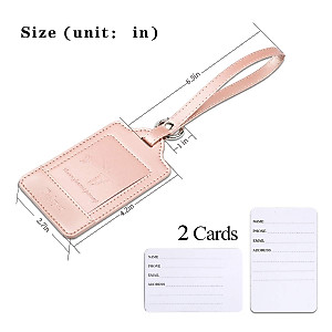 Teskyer Luggage Tags, 3 Pack Premium PU Leather Luggage Tags Privacy Protection Travel Bag Labels Suitcase Tags