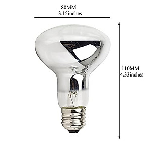 4-Pack 75W R80 Pet Heating Lamp Warm Yellow Light Basking Heat Spot Lamp 110V E26/E27 for Turtle Aquarium Aquatic Reptile Lizard, 4-Pack Heat Emitter Reptile Heat Lamp