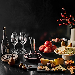 Large Elegant Wine Decanter with Aerator Pourer - Clear Hand Blown 100% Lead-Free Crystal Glass Wine Carafe - Red Wine Decanter Bottle, Wine Lovers Accessory Gift - 1600ml.