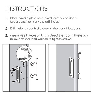 Rio Salto 12-Inch Brushed Brass Gold Barn Door Handle Kit, Closet Door Handle, Solid Aluminum Pull Handle and Flush Handle Set Heavy Duty Large Sliding Door Handles Hardware Included (1-Door Pack)
