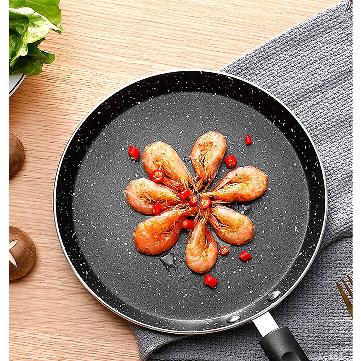 Mokpi Nonstick Skillet Crepe Pan Omelet Pan Pancake Fry Pan Kitchen or Camping Cookware (10-Inch, Black)