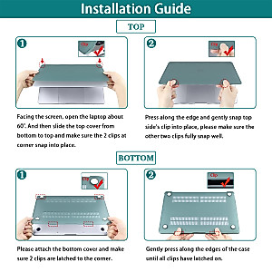 Teryeefi Compatible with 2018 2019 2020 MacBook Air 13 inch Case M1 Chip A2337 A2179 A1932 Retina Display Touch ID, Plastic Hard Shell & Keyboard Cover & Screen Protector,Gold Floral leaf