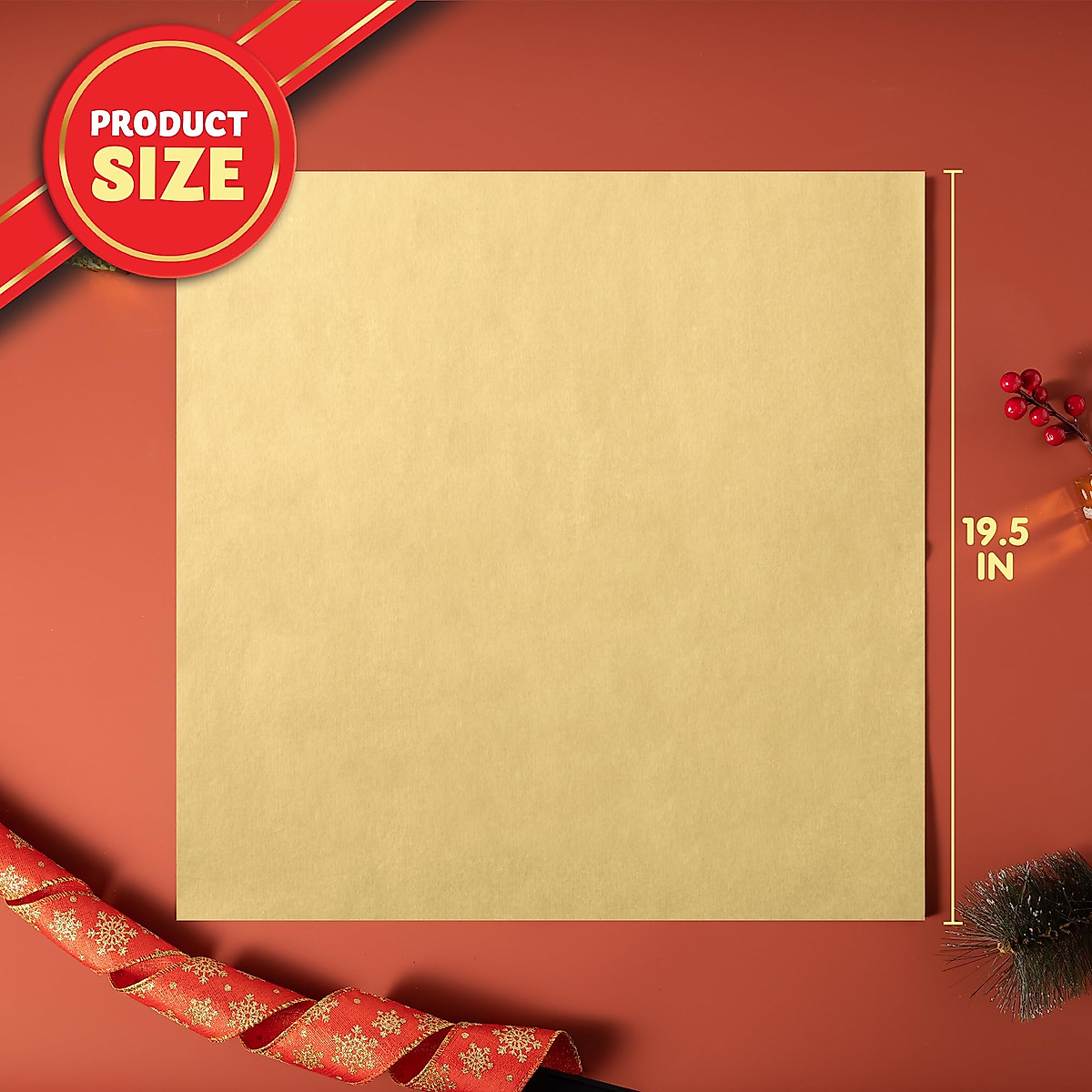 JOYIN 120 Piece Christmas Metallic Gold Tissue Paper Assortment (20" x 20" inches) Holiday Gold Gift Wrapping for Party Favors Goody Bags, Xmas Presents Wrapping Stocking Stuffers