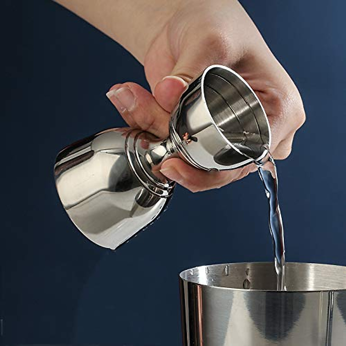 Jigger, Stainless Steel Jigger 2 oz 1 oz, Premium Vintage Double Jigger for Bartending, Cocktail Jigger Mirror Polish Finished for any Home Bar or Professional Craft Bar Setup