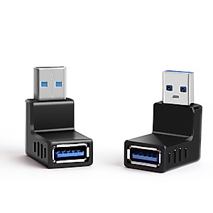 Oxsubor USB 3.0 Adapter 90 Degree Male to Female Combo Vertical Up and Down Angle Coupler Connector