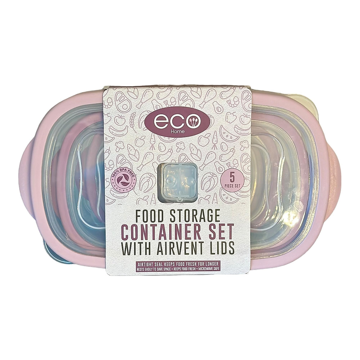 ECO HOME FOOD STORAGE CONTAINER (RECTANGULAR) (PURPLE)