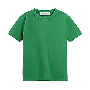 Mud Kingdom Toddler Boys T-Shirt Short Sleeve Summer Holiday Plain Green 4T Soft