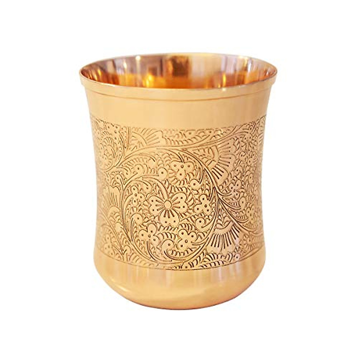 Alchemade 100% Pure Copper Mint Julep Tumbler Cups - 12 Oz Derby Cups With Etched Floral Design For Mint Juleps, Cocktails, Or Your Favorite Beverage - Keeps Drinks Colder, Longer