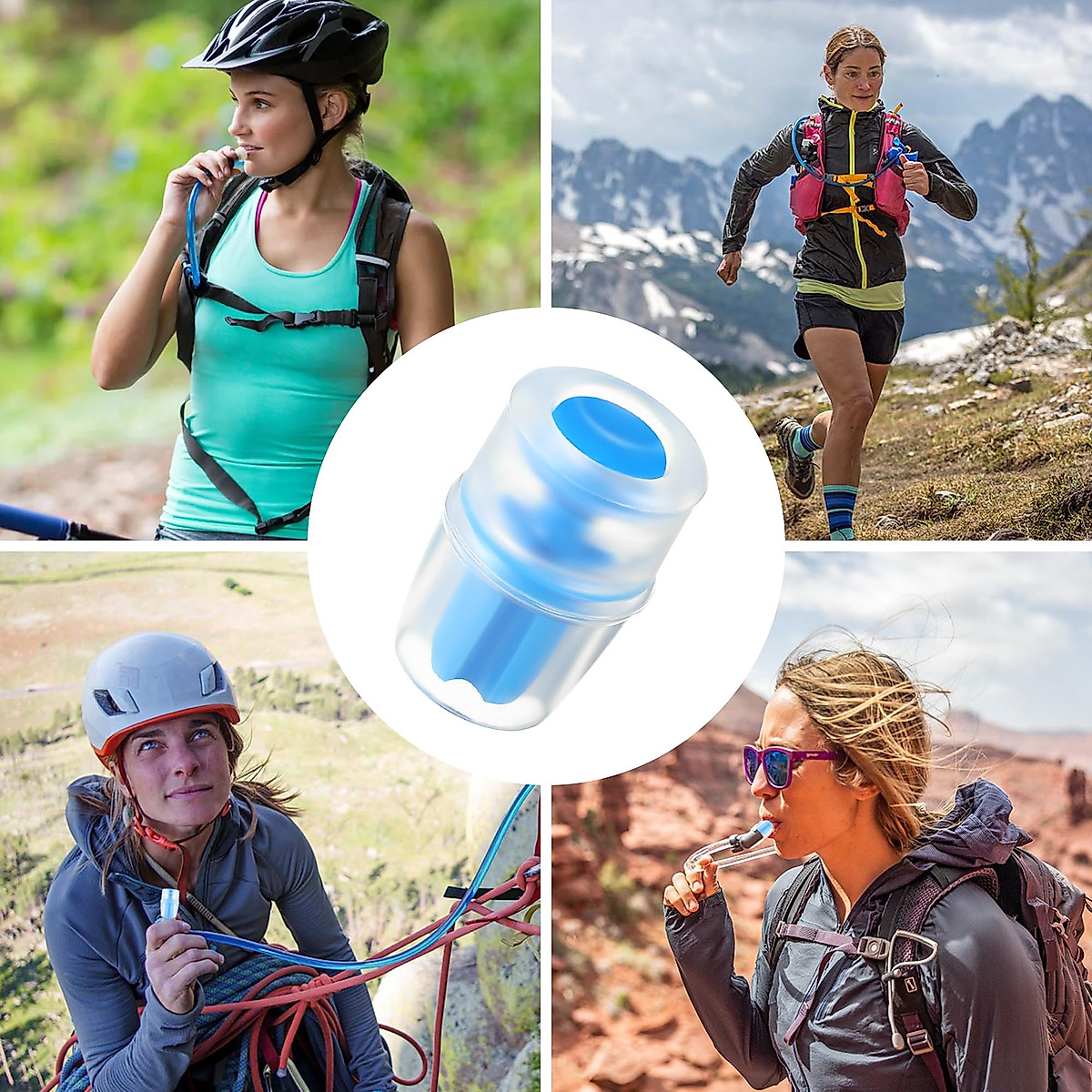 Enhon 4 Packs Bite Valve Replacement Sheath for Water Bladder, Compatible with Osprey Packs Hydraulics Reservoirs, Hydration Pack Bite Valve Silicone Nozzle Mouthpiece Replacement