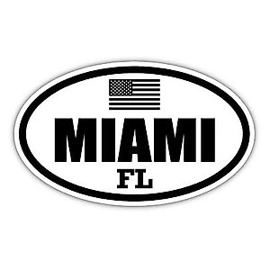 3 Pack Reflective Miami FL Florida Miami-Dade County Stealthy US Flag Euro Decal Sticker Vinyl for Hard Hats, Bottles, Glass, Toolbox 2" x 3"